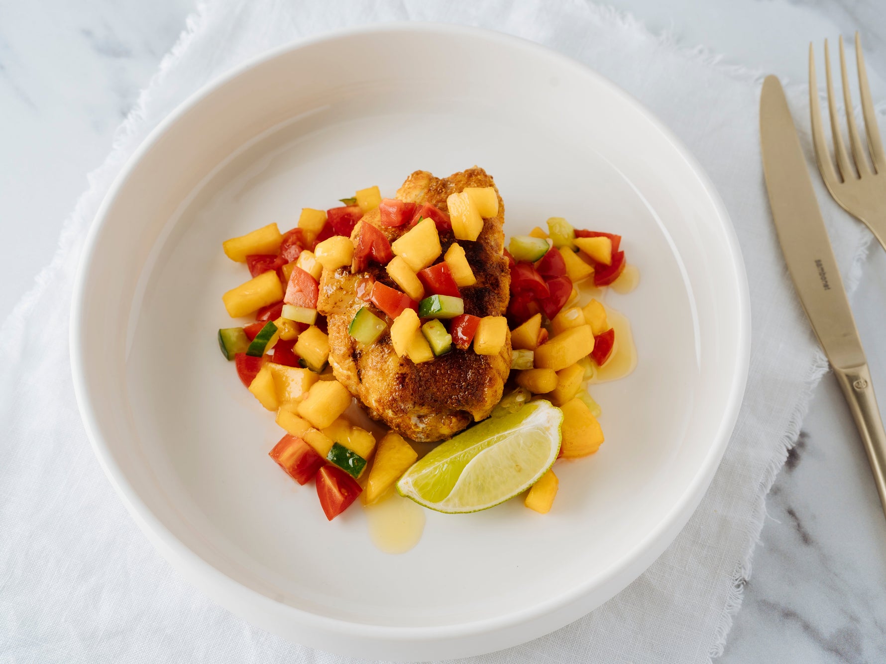 Blackened Halibut with Mango Salsa – Sarah Wragge Wellness