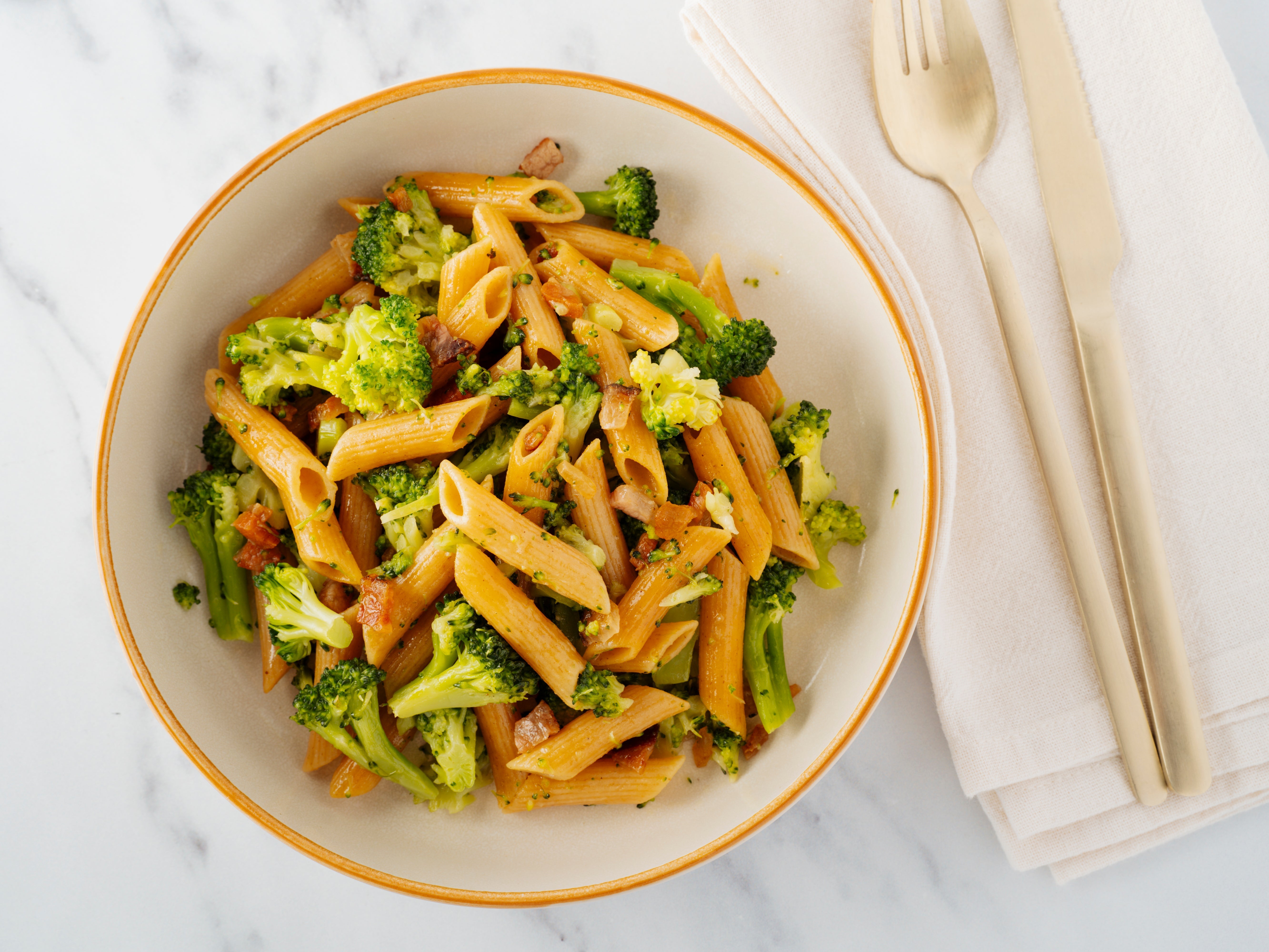 Chickpea Pasta with Broccoli and Guanciale Sauce – Sarah Wragge Wellness