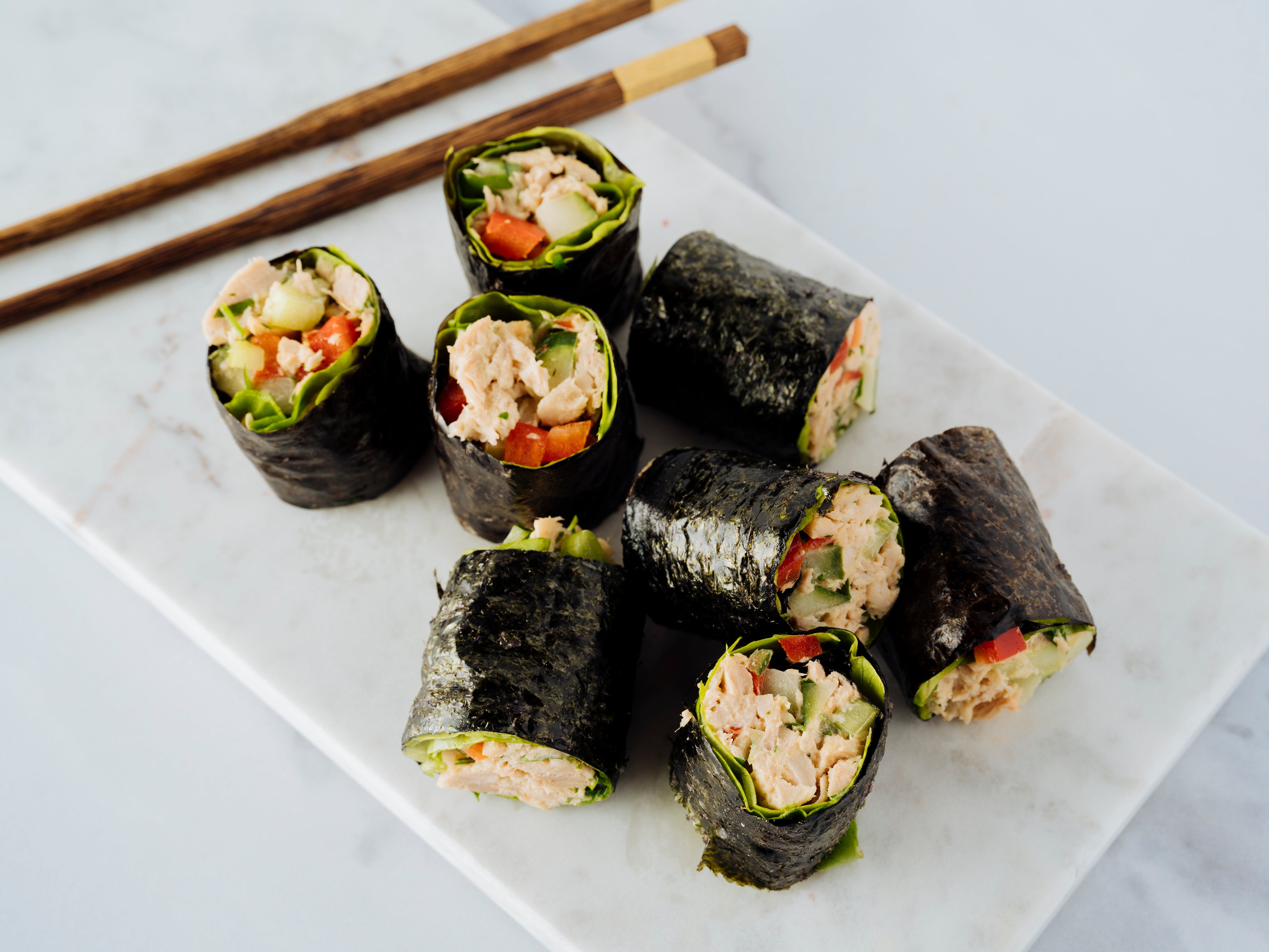 Confetti Salmon Salad Nori Wraps – Sarah Wragge Wellness