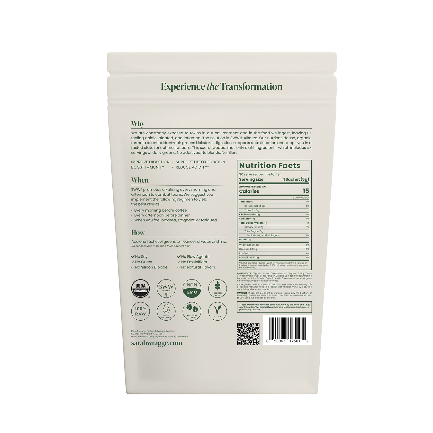 SWW® Alkalize - Detoxifying Greens Powder – Sarah Wragge Wellness